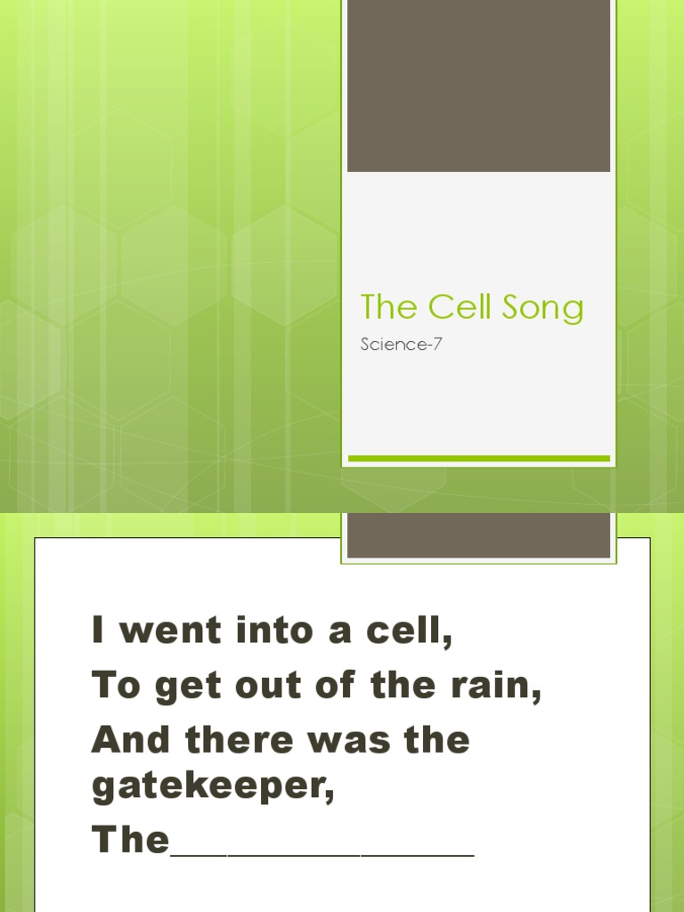 The Cell Song: Science-7 | PDF | Self-Improvement