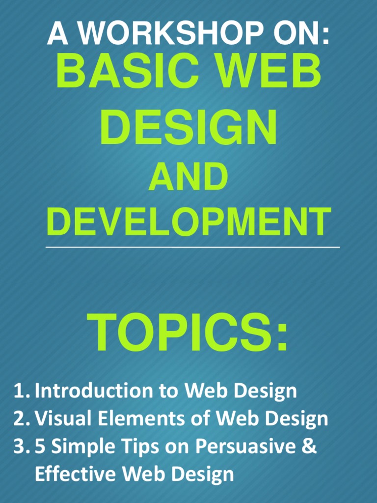 Web Design Basics Workshop Guide | PDF | Web Design | World Wide Web