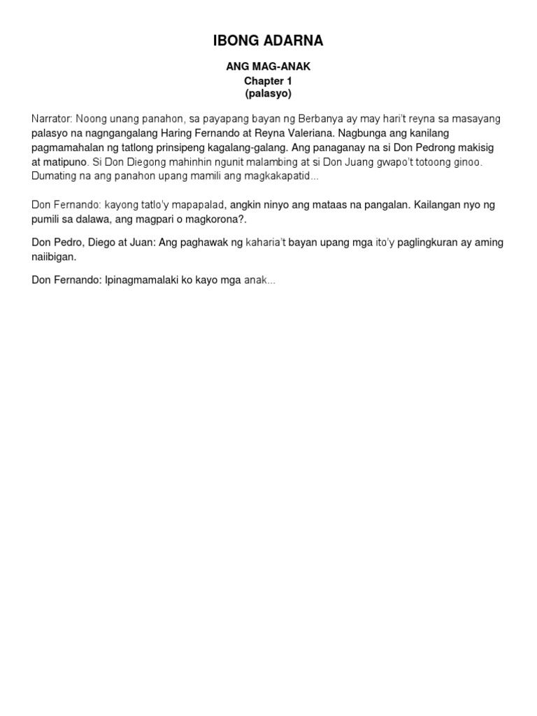 Ibong Adarna Guide Script | PDF