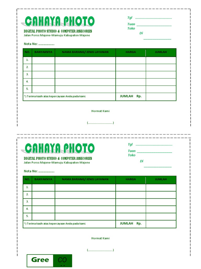 Template Nota Microsoft Word | PDF