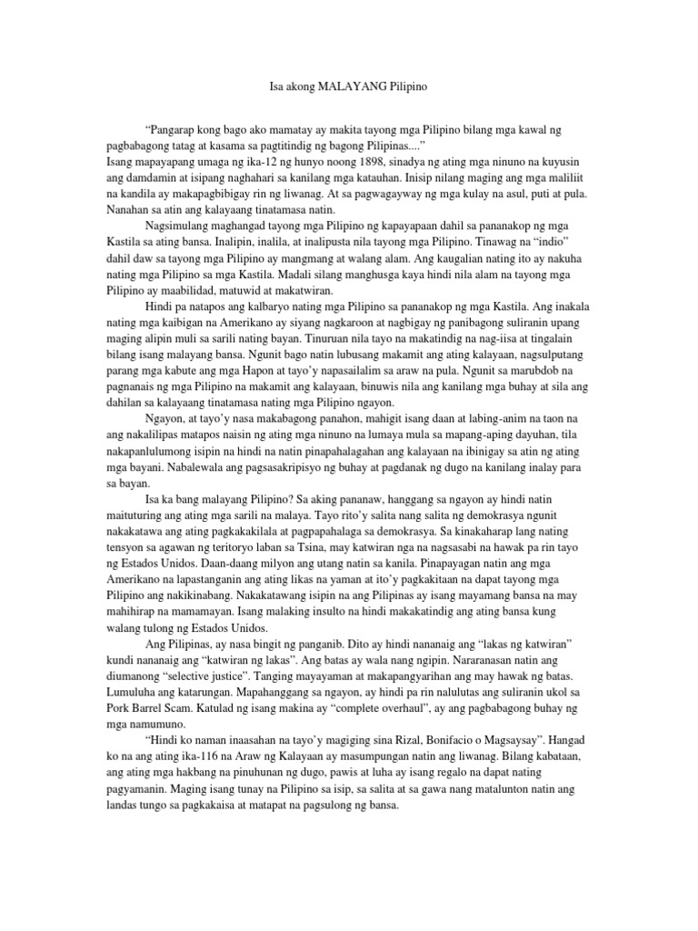 Freedom of a Filipino