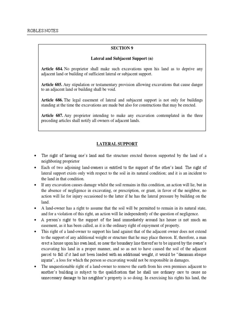 Lateral Support | PDF | Easement | Natural And Legal Rights