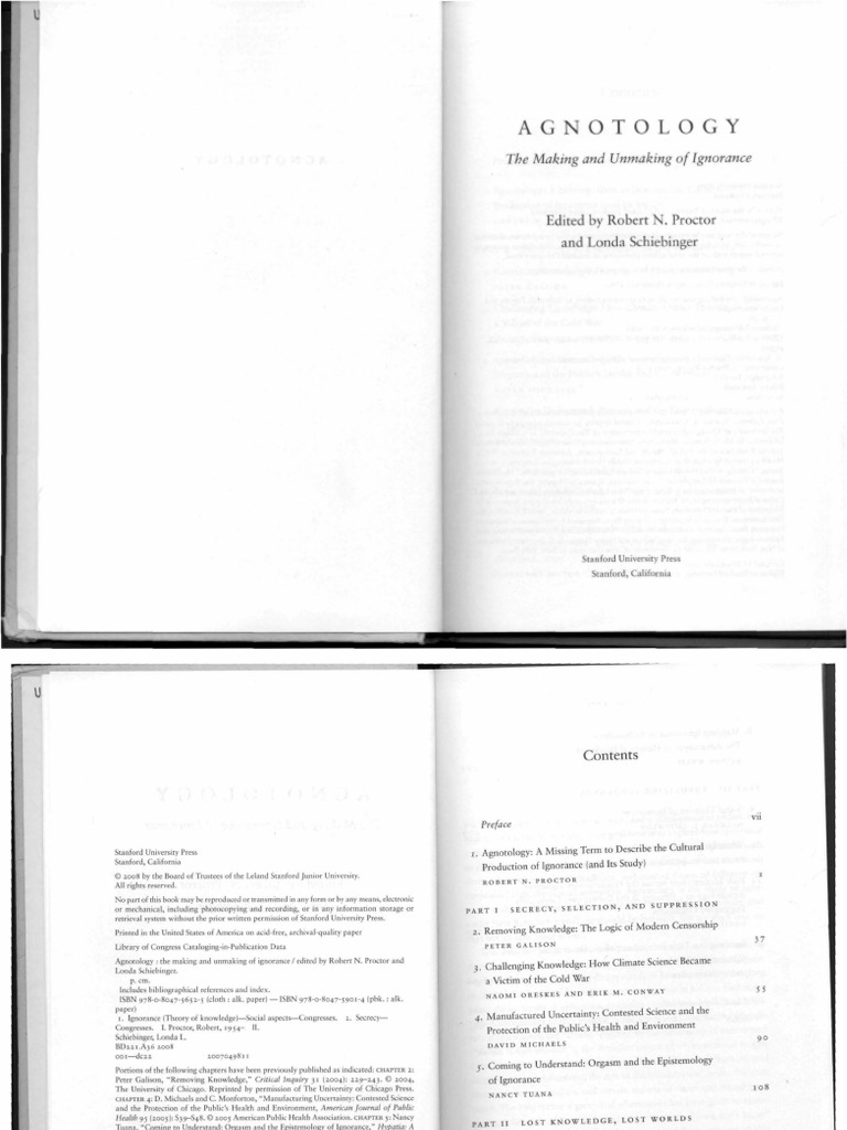 Agnotology CH 1 Proctor 2008 PDF | Download Free PDF | Smoking | Cigarette