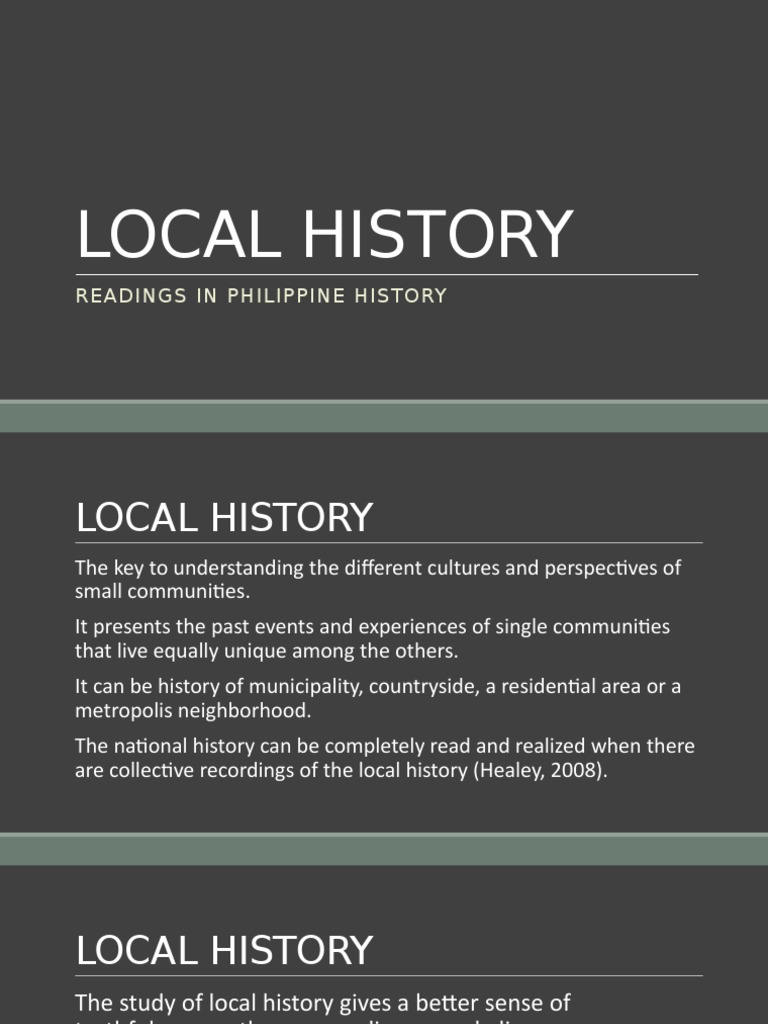 Importance of Local History in the Philippines | PDF | Philippines ...