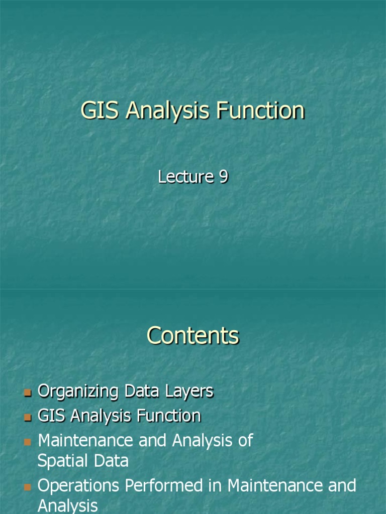Lecture 9 | PDF | Spatial Analysis | Geographic Information System