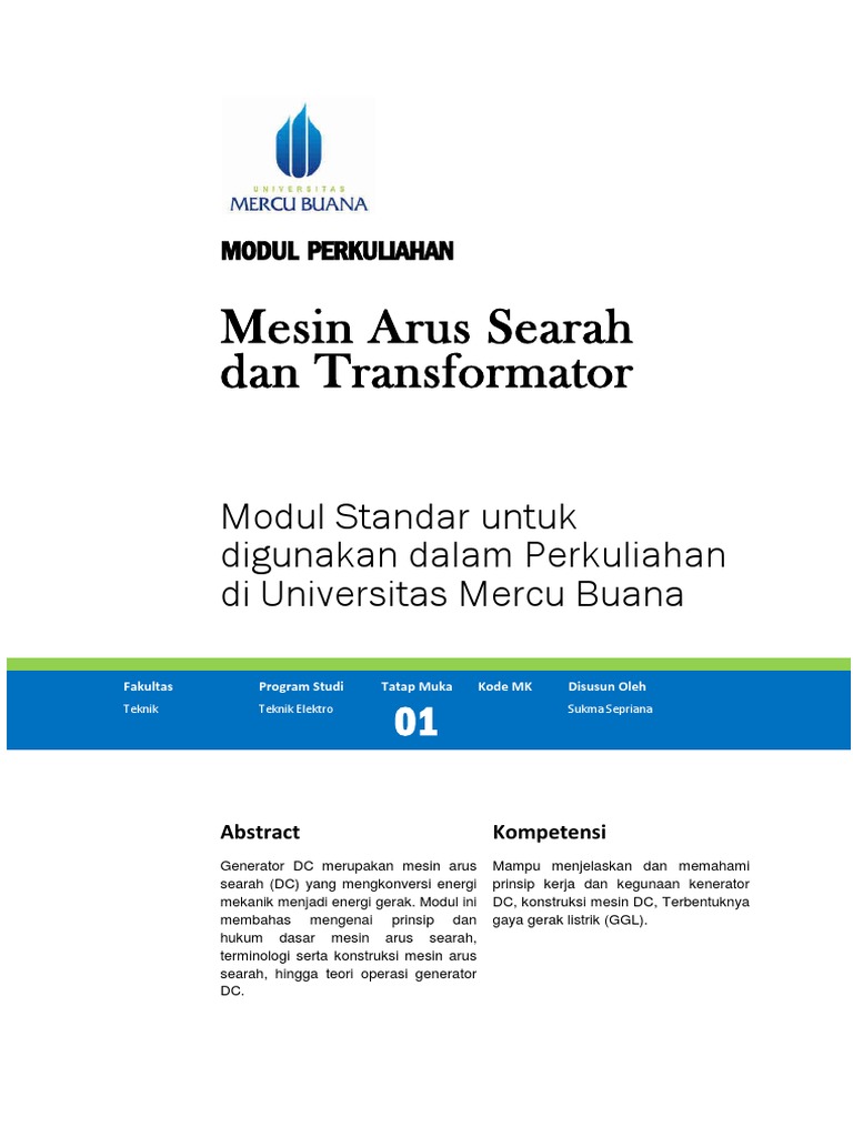Modul I Mesin DC Dan Transformator | PDF