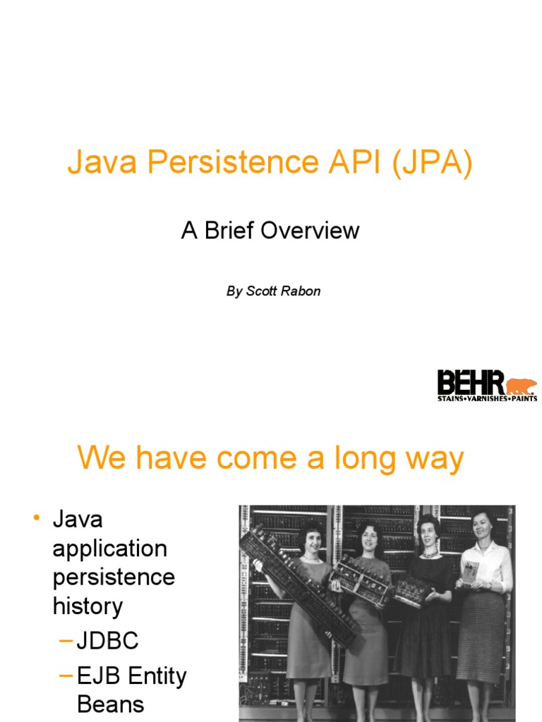 JPA Persistence API (JPA) - A Brief Overview | PDF | Java Platform | Data Management