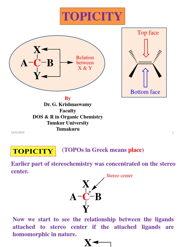 Topicity: X Y A B | PDF | Organic Chemistry | Chemistry