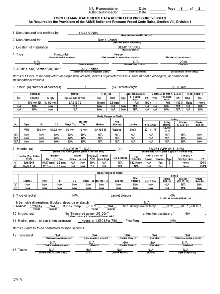Asme U1 | Download Free PDF | Manufactured Goods | Gas Technologies