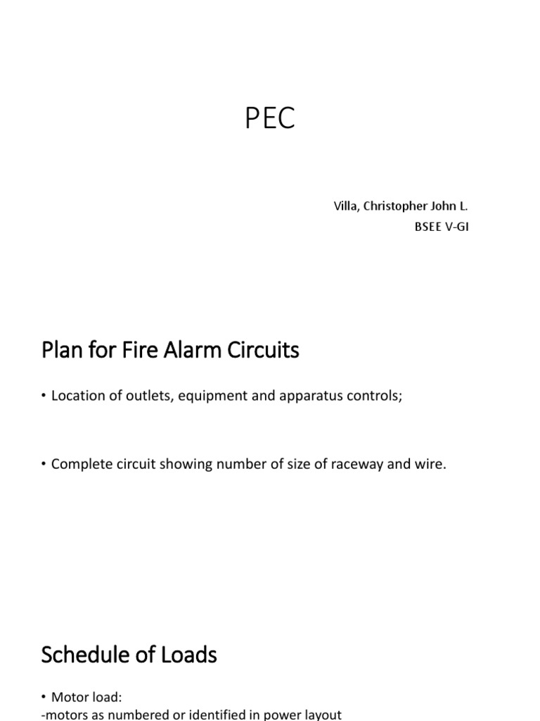 PEC: Plan For Fire Alarm Circuits | PDF | Electrical Wiring | Electric ...