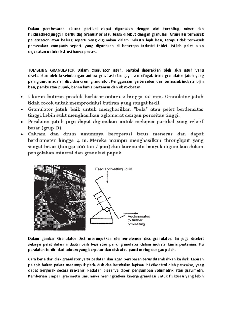 Granulator: Disk vs Drum | PDF | Teknologi & Rekayasa