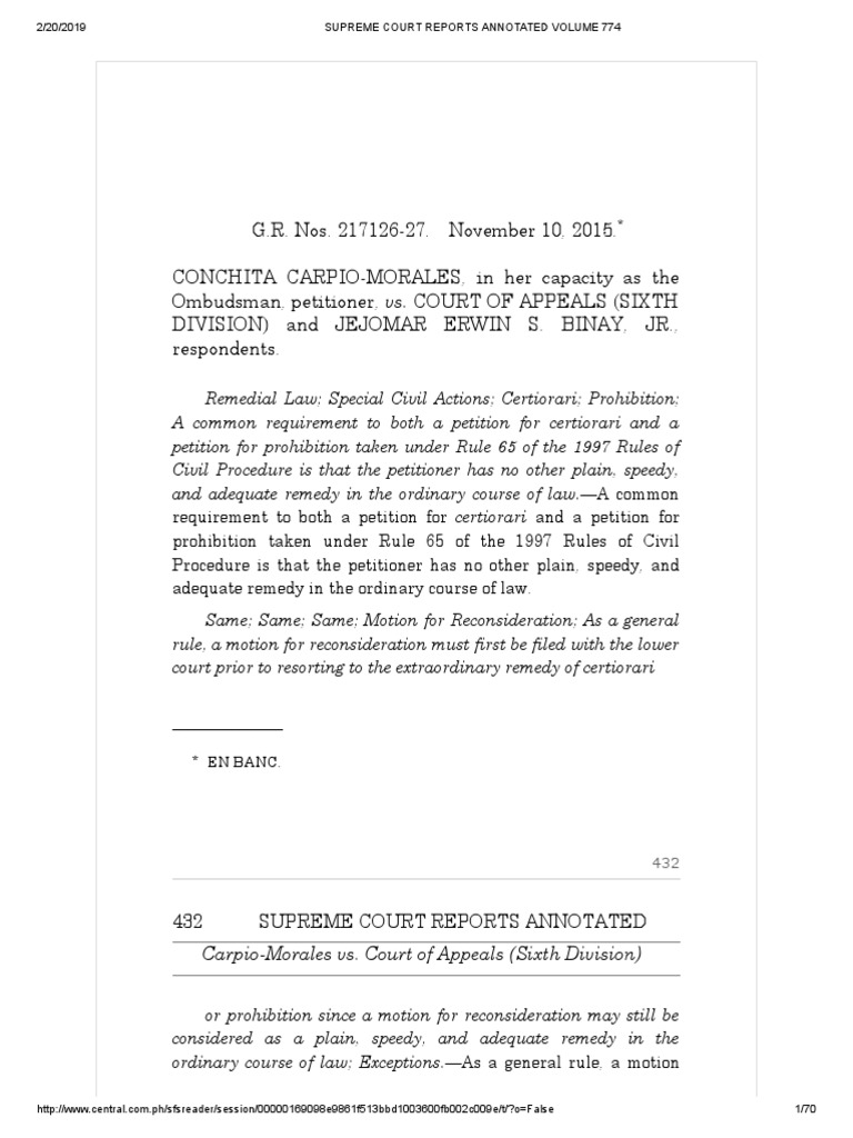 Legal Remedies in Certiorari Cases | PDF | Certiorari | Injunction