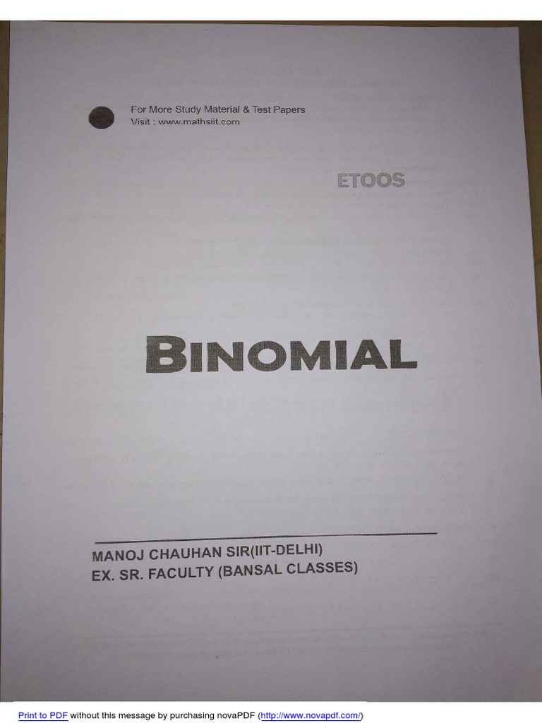Chapter 05 - Binomial Theorem | PDF