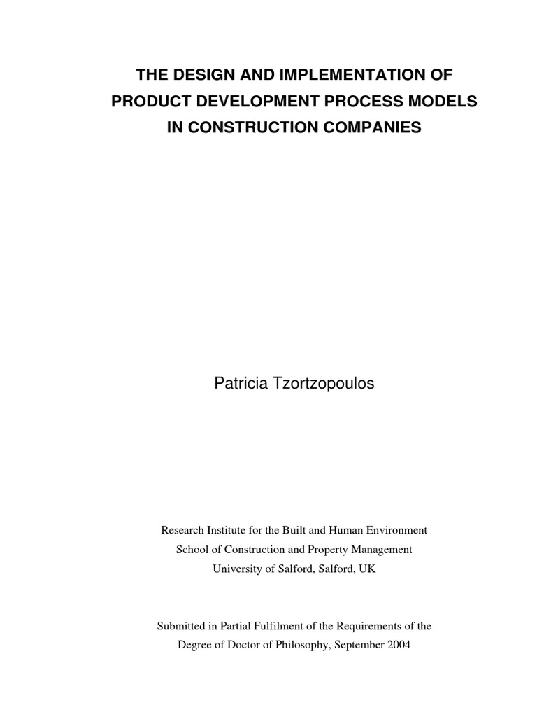 Product Development Models in Construction | PDF | New Product ...