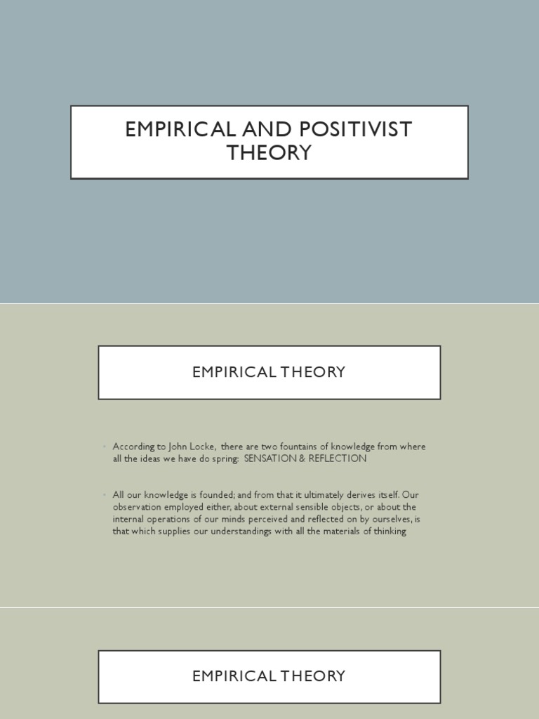 Empirical and Positivist Theory | PDF | Positivism | Empiricism