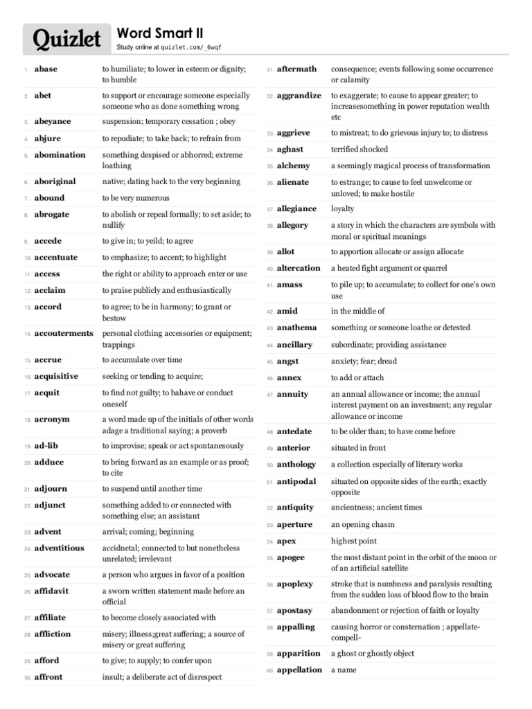 Word Smart II: Study Online at | PDF