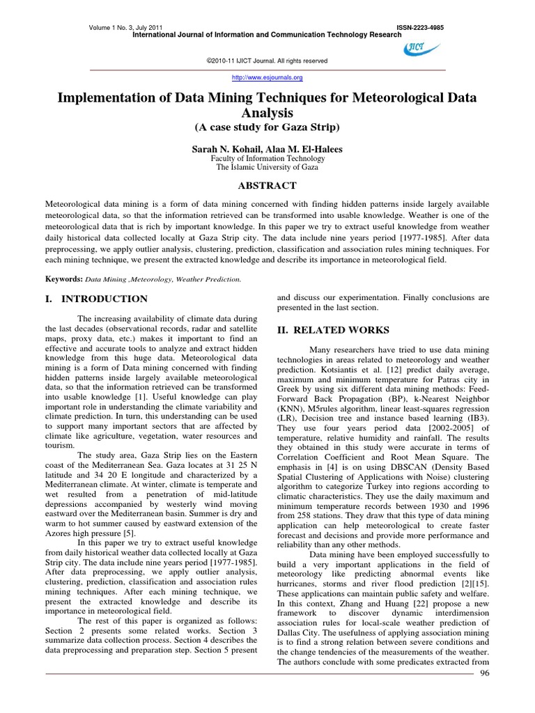 Implementation of Data Mining Techniques For Meteorological Data Analysis | PDF | Cluster ...