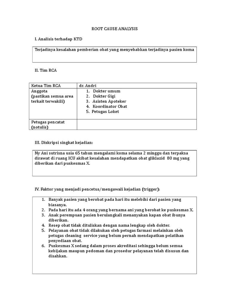 Contoh Form Fmea Dan Rca | PDF