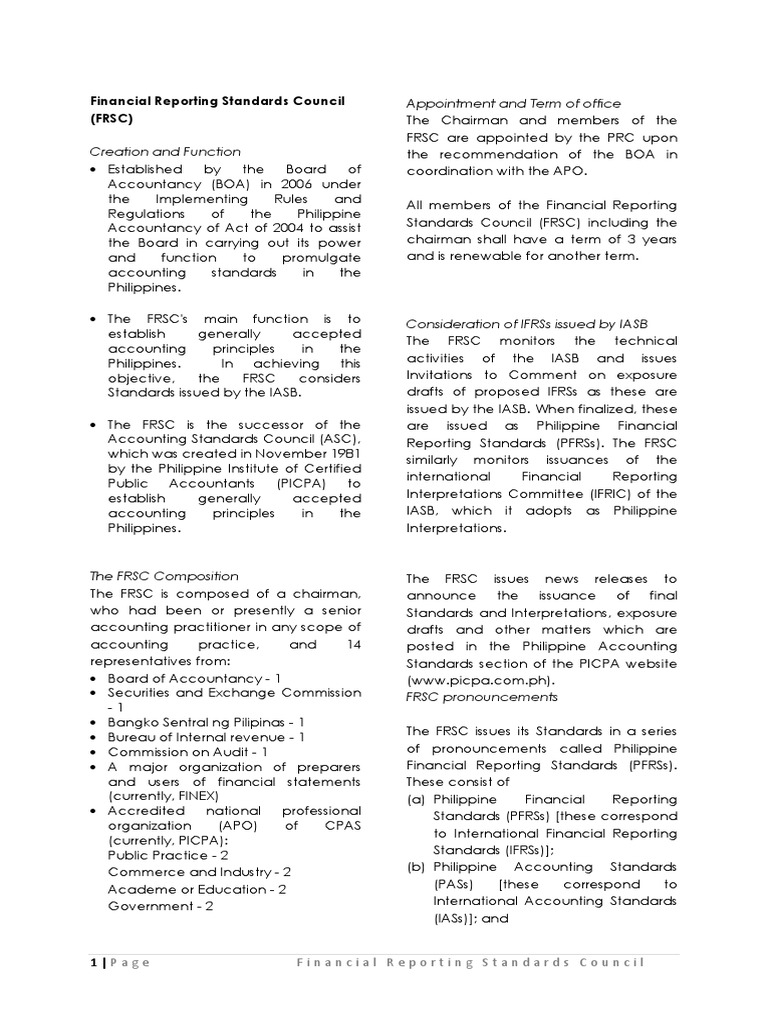 FRSC | PDF | International Financial Reporting Standards | Accounting