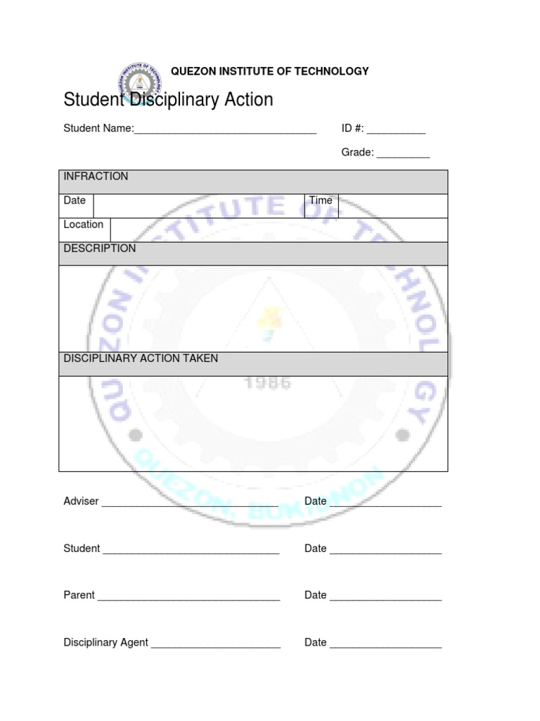 Disciplinary Action Form | PDF | Career & Growth