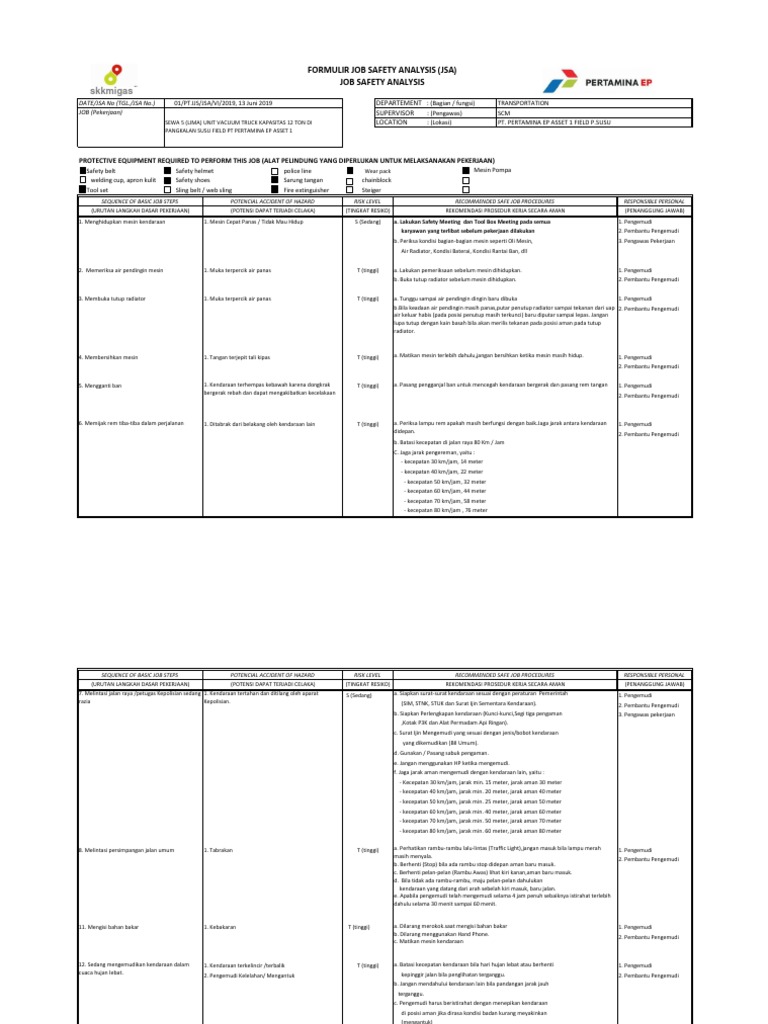 JSA 5 Unit Vacuum Truck | PDF