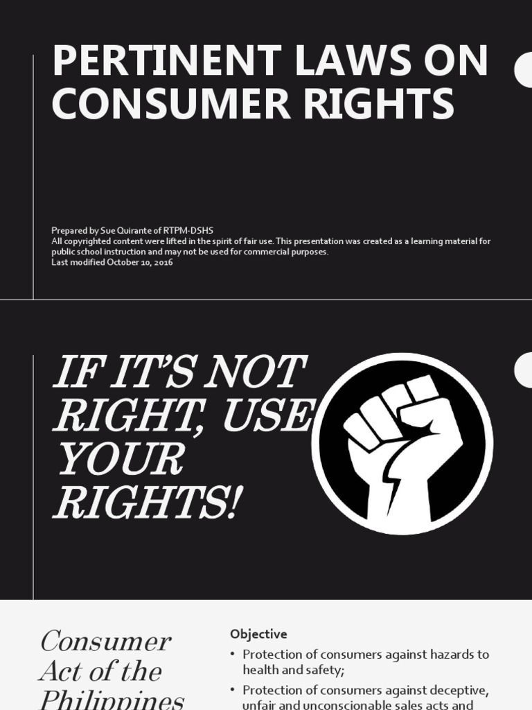Consumer Act of The Philippines RA 7394 | PDF | Consumer Protection ...