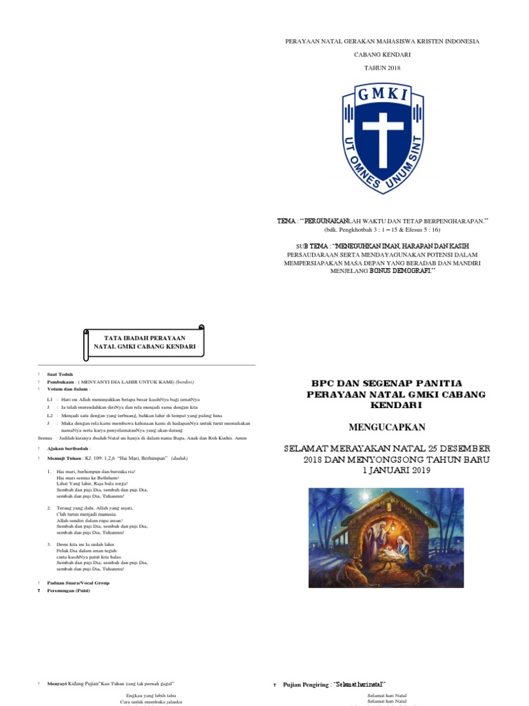 Liturgi Natal Gmki Des2018 | PDF