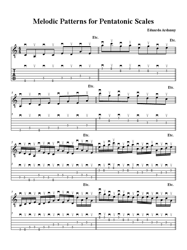 Melodic Patterns For Pentatonic Scales | PDF | Computing And ...