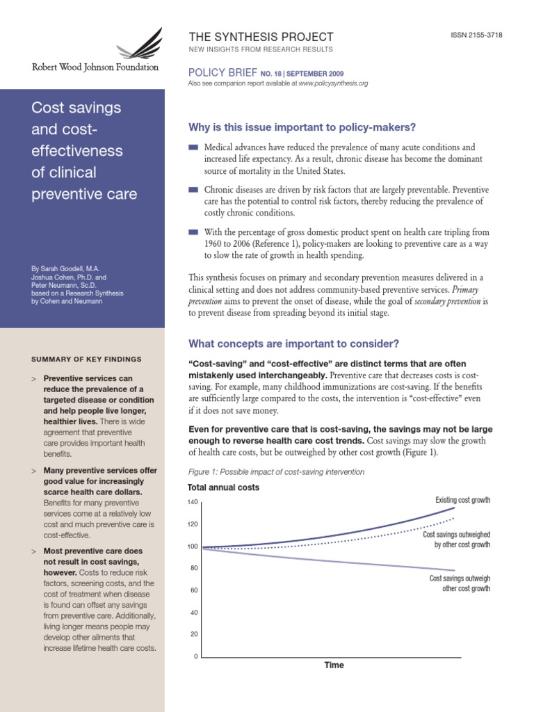 Cost-Effectiveness of Preventive Care | PDF | Preventive Healthcare ...