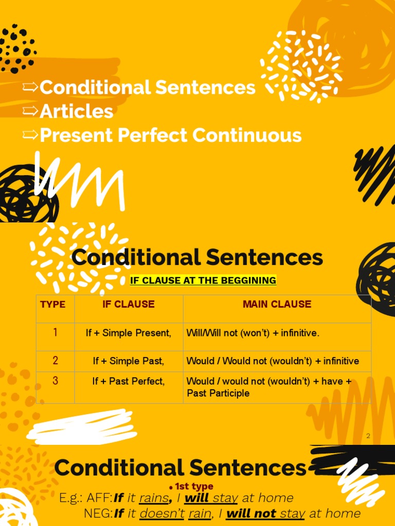 Conditional Sentences, Articles, Present Perfect Continuous | PDF ...