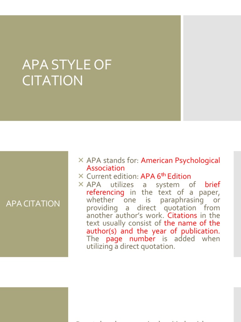 Apa Citation | PDF | Citation | Thesis