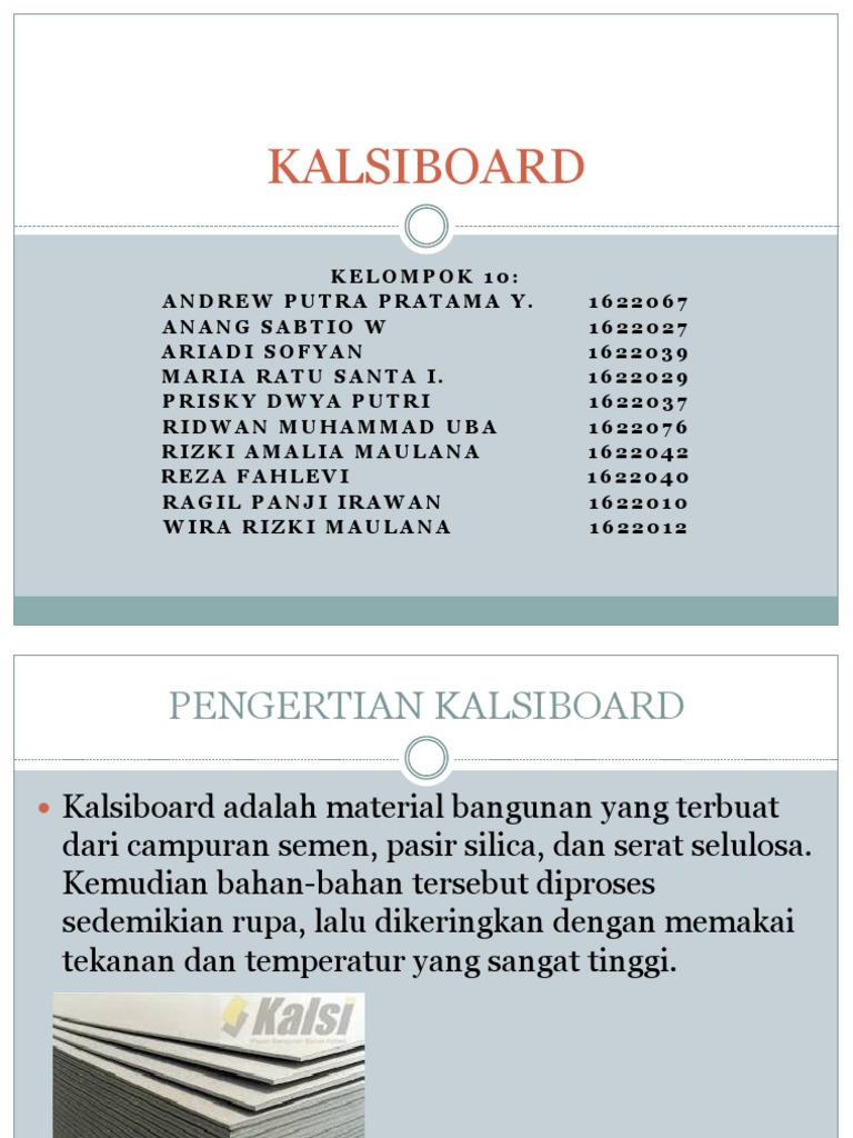 Kalsiboard | PDF