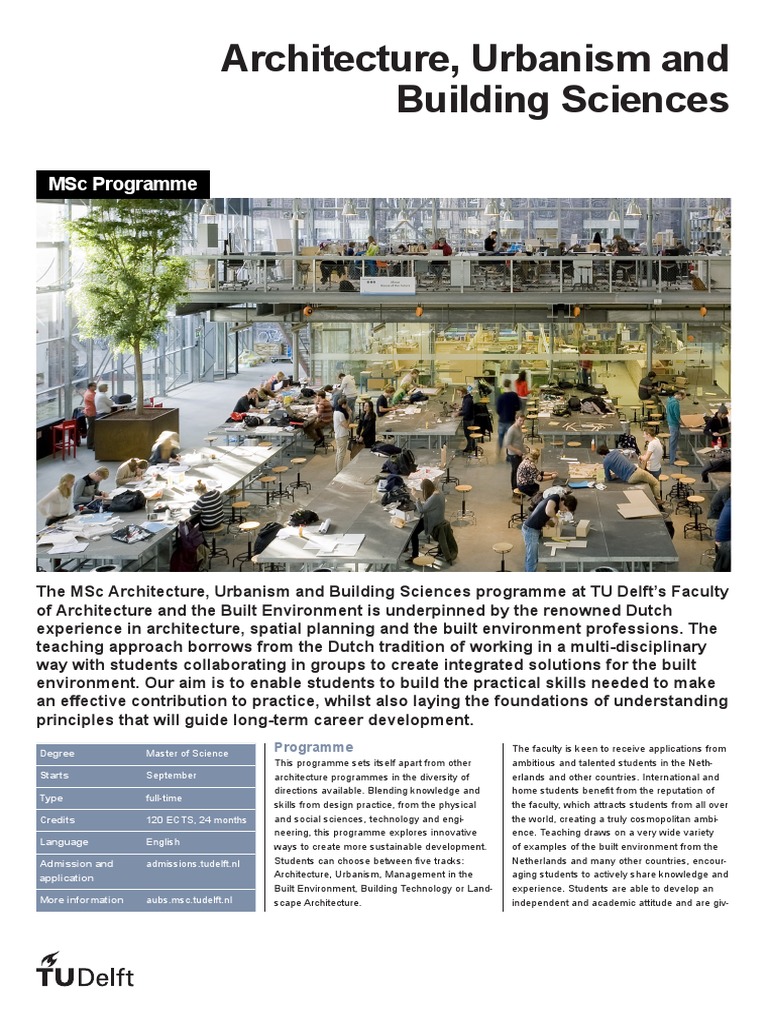 Architecture, Urbanism and Building Sciences: MSC Programme | Download ...