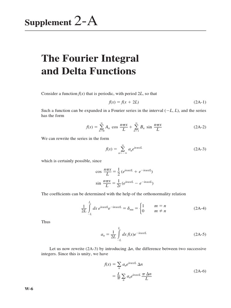 The Fourier Integral and Delta Functions | PDF | Integral | Probability Theory