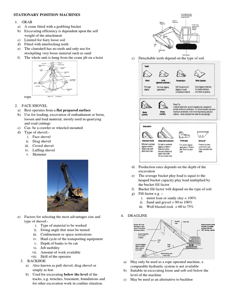 Stationary Position Machines | PDF | Soil | Civil Engineering