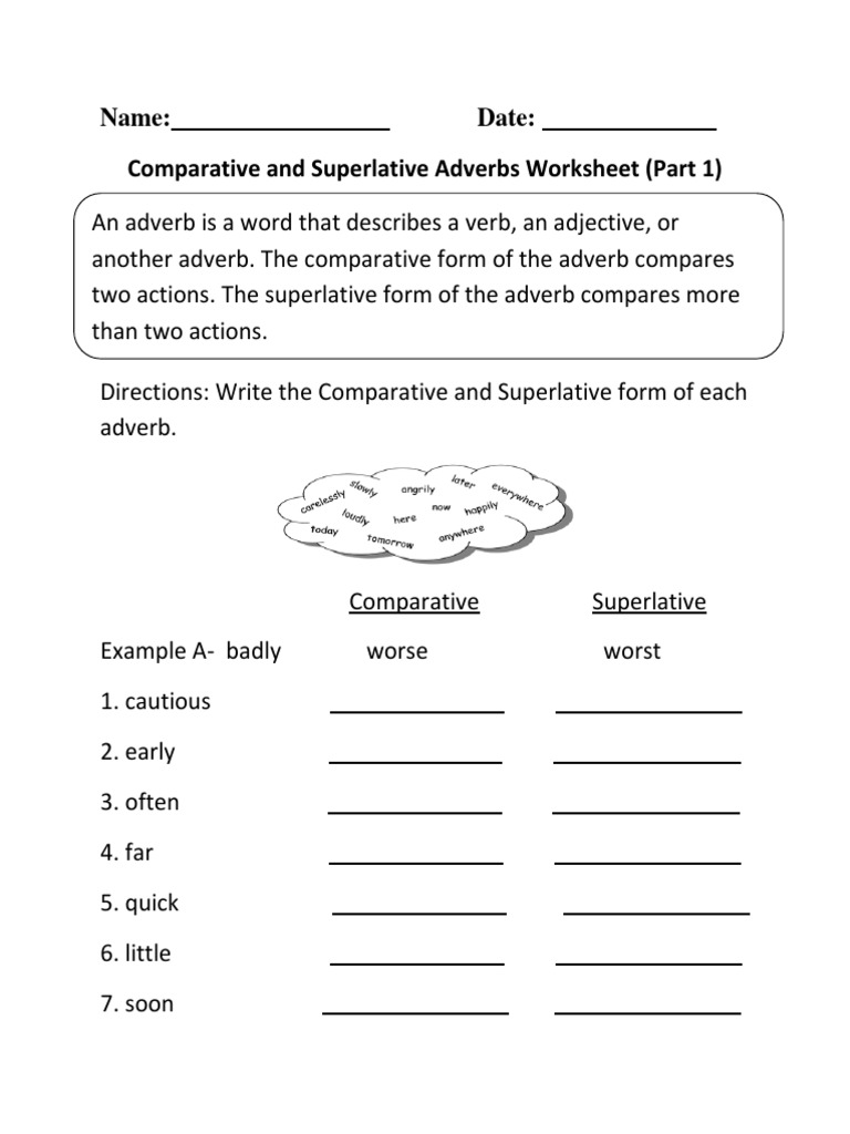 Comparative and Superlative Adverb P 1 Beginner | PDF