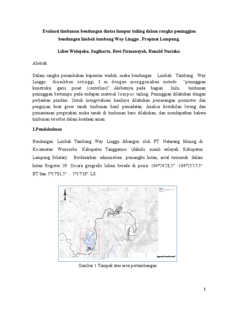 Evaluasi Bendungan Tailing Way Linggo | PDF