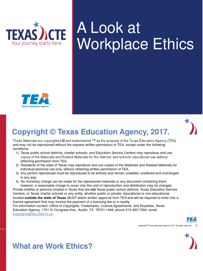 A Look At Workplace Ethics Pdf License Copyright