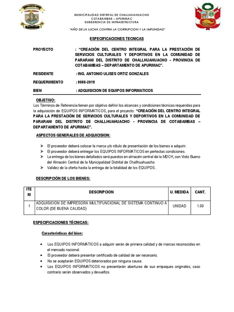 TDR Impresora Insp | PDF