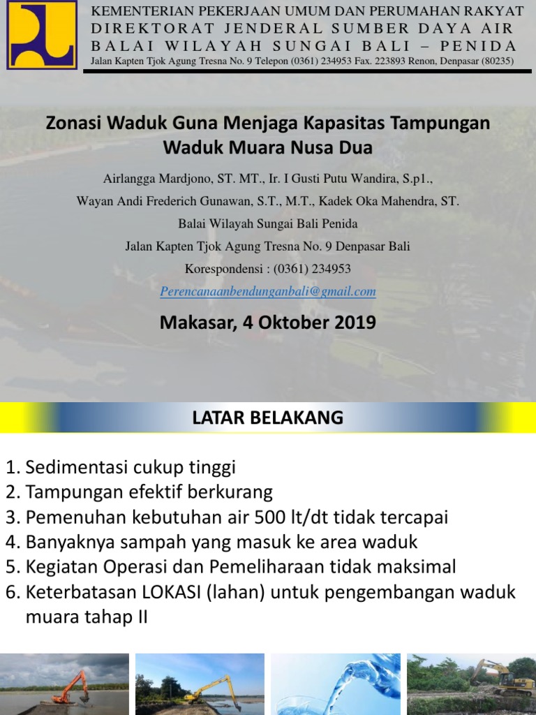 PPT Seminar KNIBB Bali Edit Zonasi Waduk Guna Menjaga Kapasitas ...