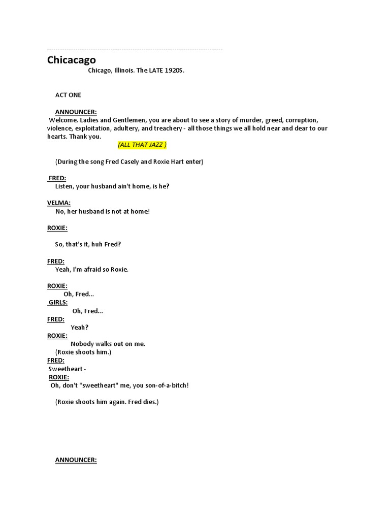 Chicago - Script | PDF