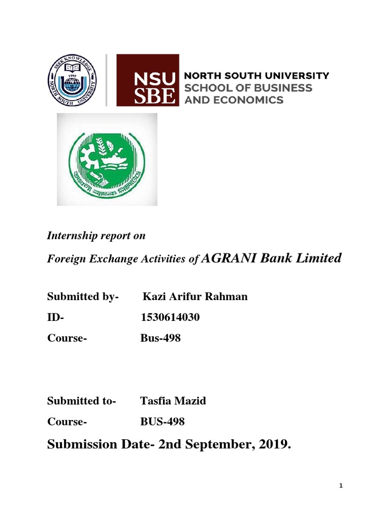 Internship Report On Foreign Exchange | PDF | Letter Of Credit | Cheque
