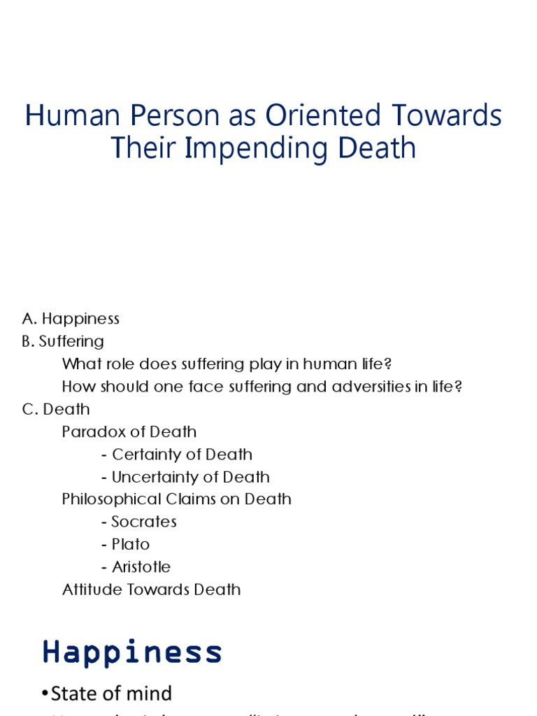 Human Person As Oriented Towards Their Impending Death | PDF ...