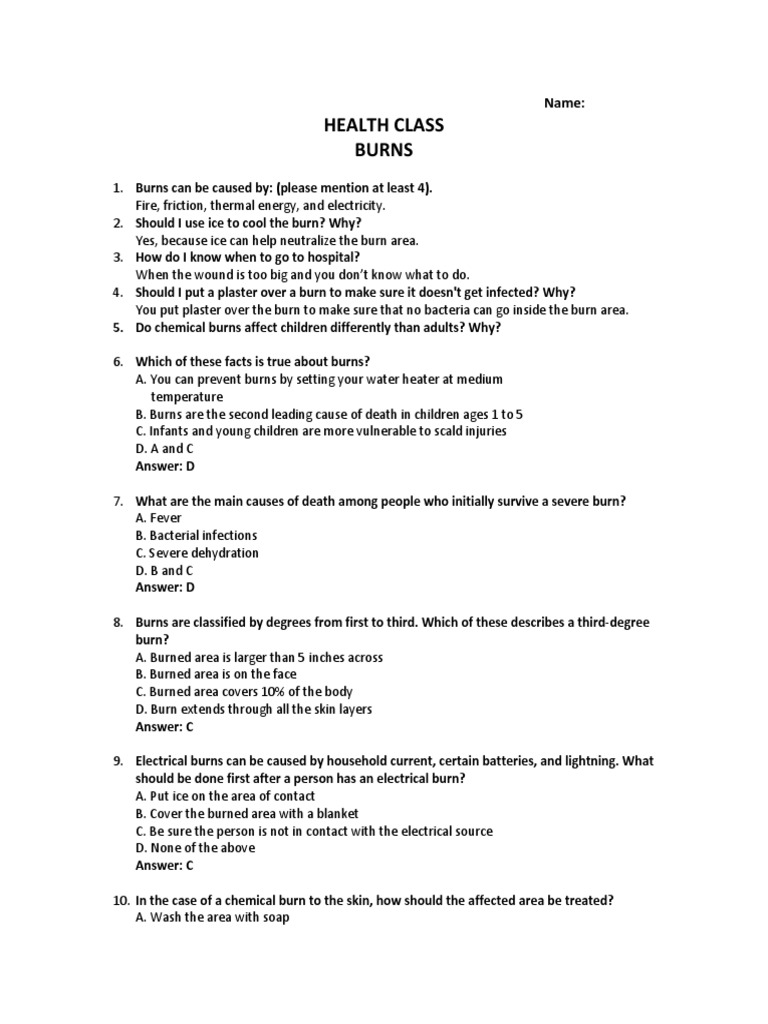 Health Class Burns: 5. Do Chemical Burns Affect Children Differently ...