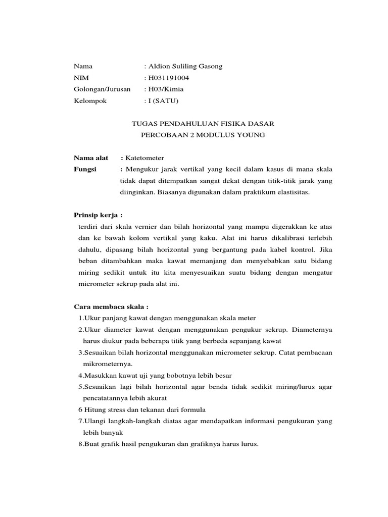 Nama Alat: Katetometer Fungsi: Mengukur Jarak Vertikal Yang Kecil Dalam ...