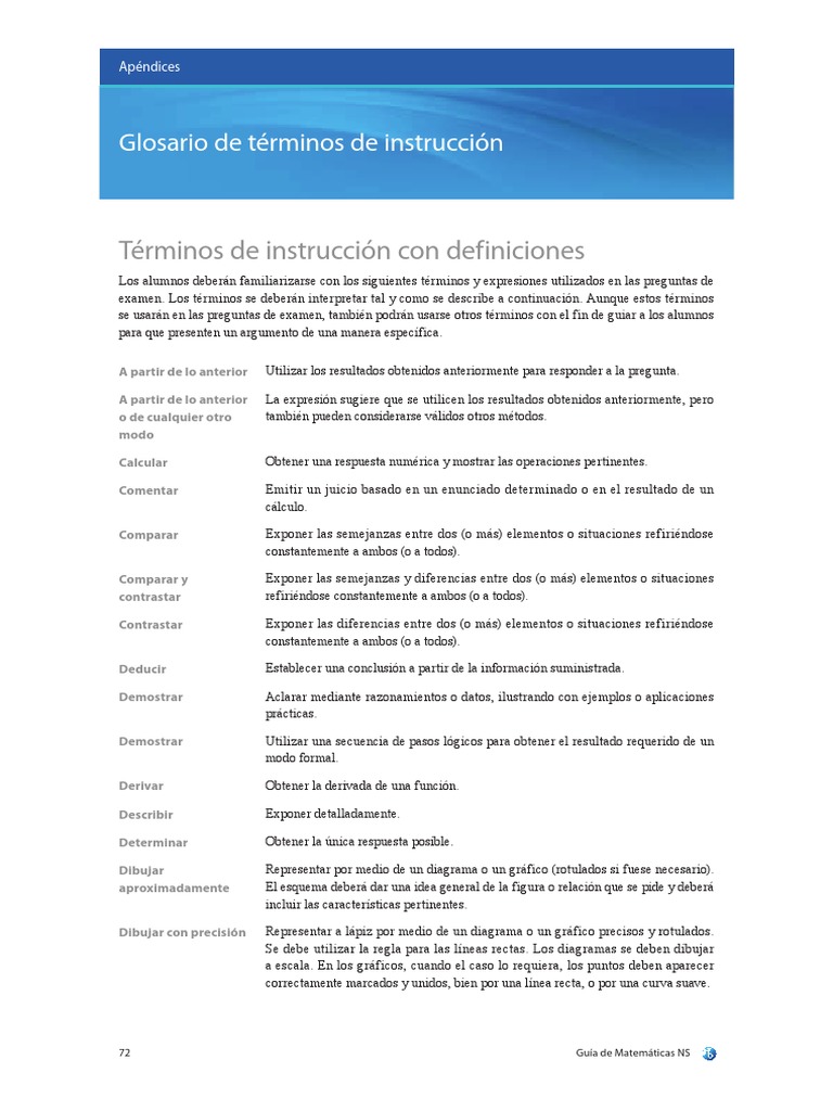 Terminos de Instruccion Ib | PDF | Prueba (evaluación) | Argumento