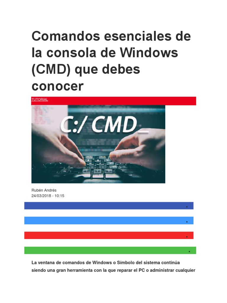 Comandos CMD | Descargar gratis PDF | Archivo de computadora ...
