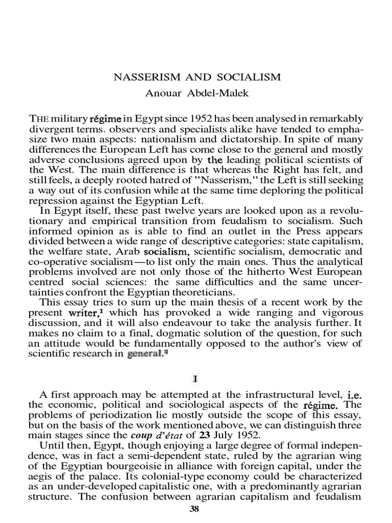NASSERISM | PDF | Socialism | Egypt