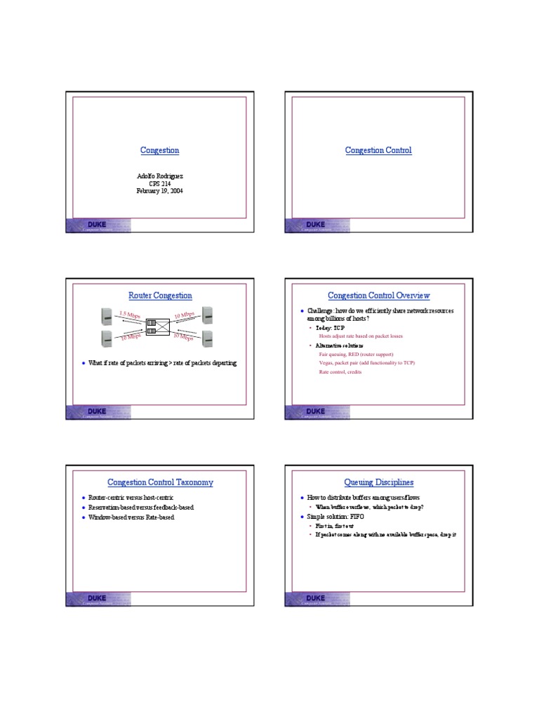 Router Congestion Control Overview: A Survey of Congestion Control ...