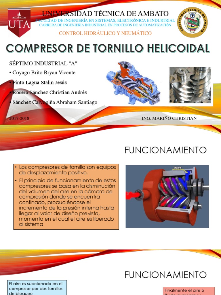 Compresor de Tornillo Helicoidal | PDF | Engranaje | Filtración